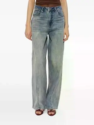 GESTUZ Slit-detail Wide-leg Jeans