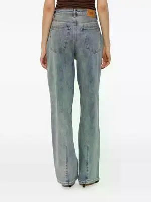 GESTUZ Slit-detail Wide-leg Jeans