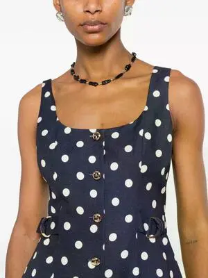 Maje Polka Dot Peplum Top - Blue