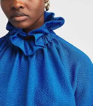 EDELINE LEE Jacquard Ruff Blouse