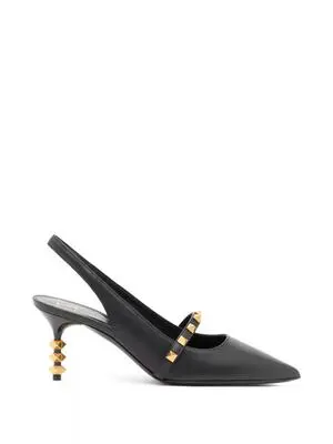 Valentino Garavani Rockstud Slingback Pumps With Sculptural Heel - Black