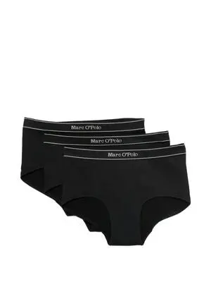 Marc O'polo Logo-waistband Ribbed Briefs - Black