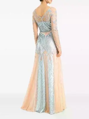 TEMPERLEY LONDON Gigi Sequin-embellished Maxi Dress - Blue