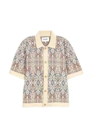 CORRIDOR Trance Jacquard-knit Polo Shirt - Neutrals