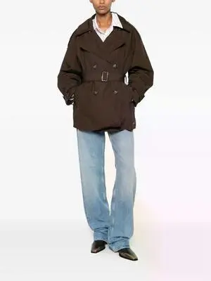 REPLAY Double-breasted Belted Trench Coat