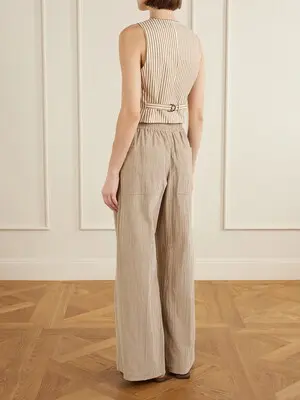Brunello Cucinelli Striped Cotton-blend Seersucker Vest