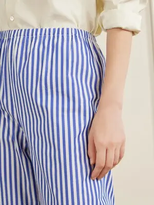 LA LIGNE Striped Cotton Wide Leg Trousers