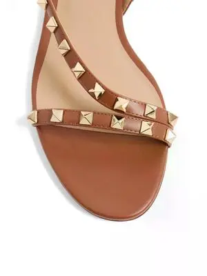 Valentino Garavani Rockstud Leather Sandals - Brown