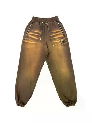 THUG CLUB Washed-effect Track Pants - Brown