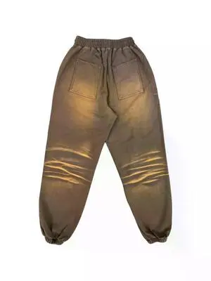 THUG CLUB Washed-effect Track Pants - Brown