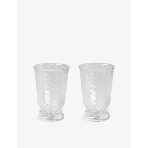 GOHAR WORLD Spiral Egyptian Glasses Set Of 2 - Multi