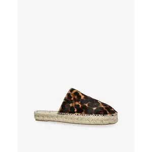 Manebí Leopard-print Calf-hair Leather Mules