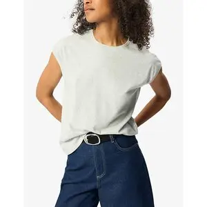 Whistles Round-neck Cap-sleeve Cotton T-shirt