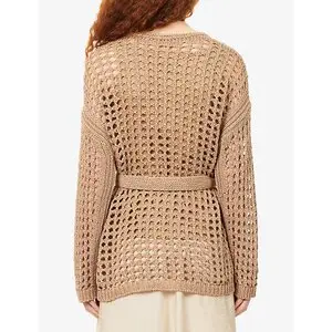 Max Mara Open-knit Mesh Cotton Cardigan