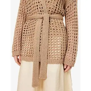 Max Mara Open-knit Mesh Cotton Cardigan