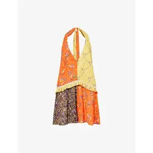 SIEDRES Halter Neck Cotton Blend Playsuit - Multi