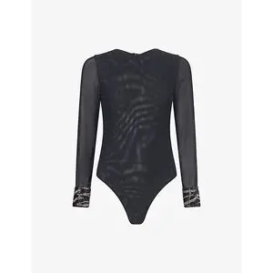 GRACE FAENA Mesh Bodysuit - Noir