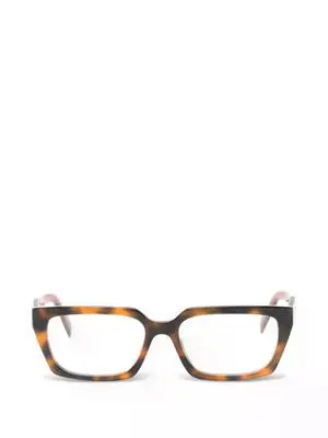 Prada Rectangular Frame Glasses - Brown