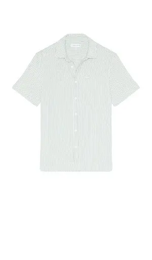 VINTAGE SUMMER Stripe Knit Button Down Shirt In . Also - Green