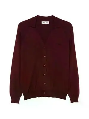 Miu Miu V-neck Cardigan With Embroidered Logo