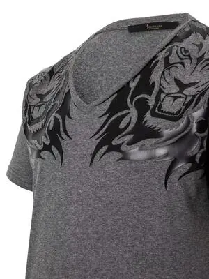 BILLIONAIRE Lion-print V-neck T-shirt