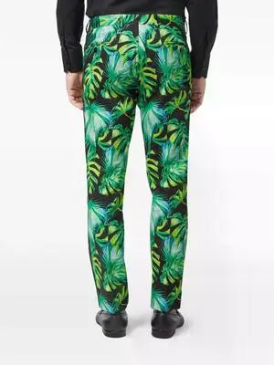 BILLIONAIRE Palm Leaf Print Slim-fit Trousers
