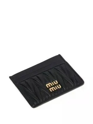 Miu Miu Matelassé Nappa-leather Card Holder - Black