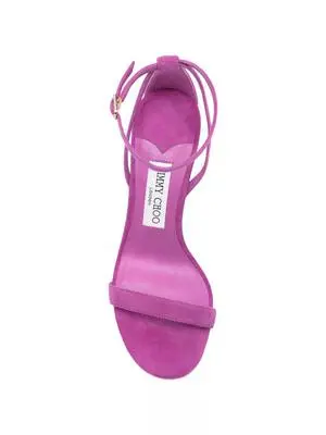 JIMMY CHOO Suede Ankle Strap Sandals - Purple