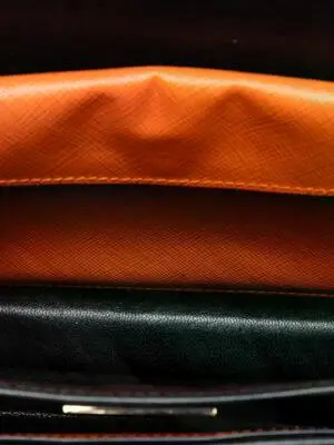 Prada Bicolor Saffiano Lux Sound Lock Satchel