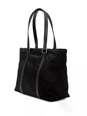 Prada Saffiano Trimmed Tessuto Tote Bag