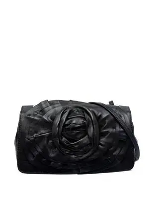 Valentino Garavani Nappa Petale Rose Shoulder Bag - Black
