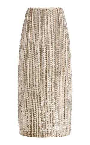 ZANKOV Marcella Embellished Stretch-silk Maxi Skirt - Multi