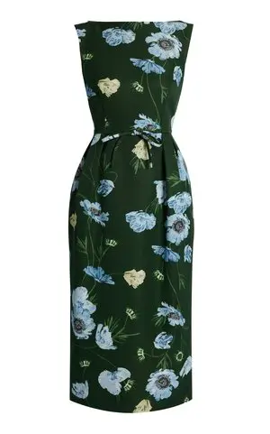 Erdem Floral Faille Cotton-blend Midi Dress - Multi