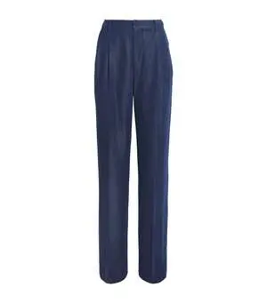 Huishan Zhang Lucian Wide-leg Trousers In Chambray - Blue
