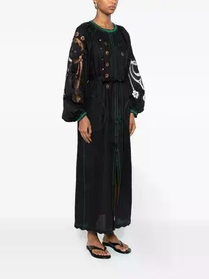 Vita Kin Babylon Embroidered Midi Dress - Black