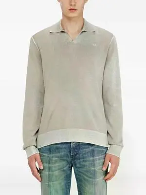 DIESEL® Cotton Faded Effect Polo Sweater