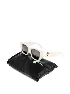 Palm Angels Cream Square Frame Sunglasses
