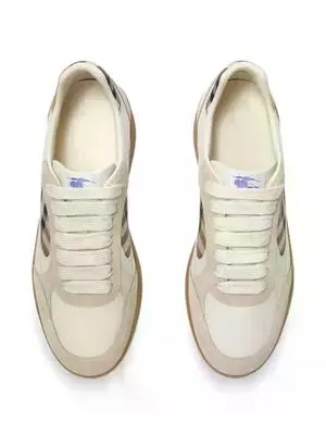 Burberry Calf Leather And Suede Check Sneakers