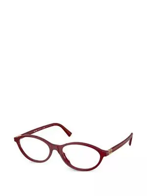 Miu Miu Oval-frame Glasses - Red