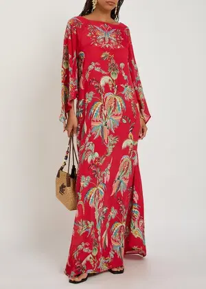 Etro Printed Chiffon Maxi Cover-up Dress