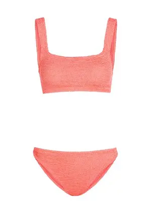 Hunza G Xandra Crinkle Bikini - Coral