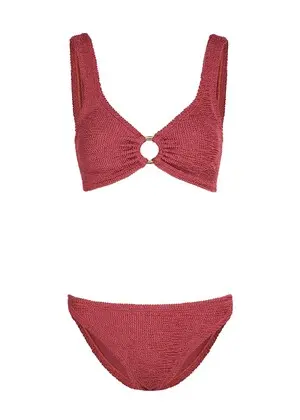 Hunza G Julia Gold-hoop Crinkle Bikini - Rust