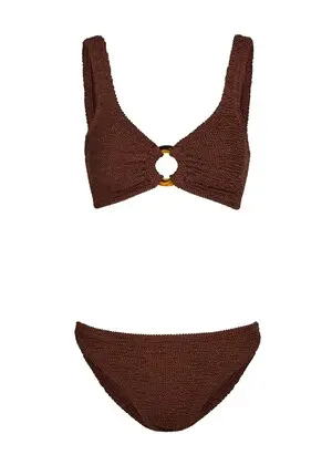 Hunza G Julia Hoop Crinkle Bikini - Brown