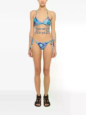 Emilio Pucci Vivara-print Wrap-around Triangle Bikini Top
