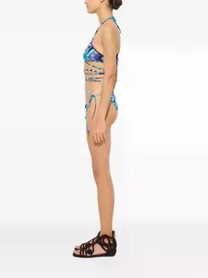 Emilio Pucci Vivara-print Wrap-around Triangle Bikini Top