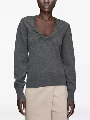 MAISON MARGIELA Gathered V-neck Fine Knit Jumper