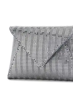 Tyler Ellis Small Lee Pouchet Chainmail Clutch Bag - Silver