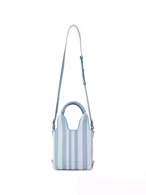 Chloé Striped Logo Print Mini Tote Bag - Blue