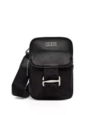 Guess Perforated Detail Messenger Bag - Black