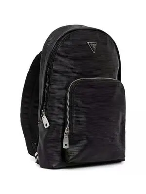 Guess Milano Logo Plaque Textured Backpack